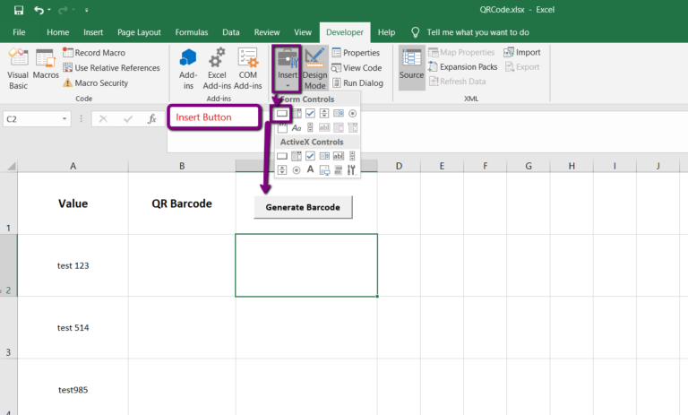 Excel Qr Code Generator Vba From Cells Source Codes Bytescout