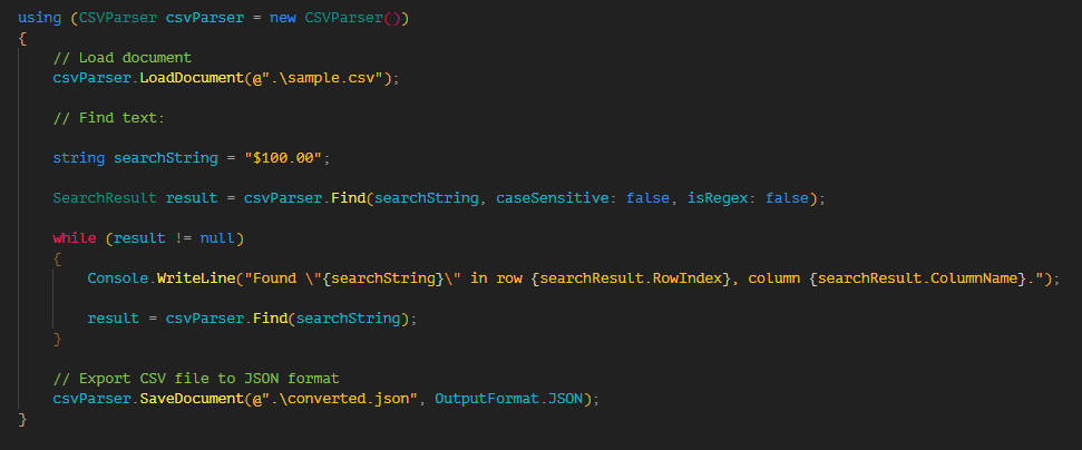 CSV Parser SDK Read CSV Data Files CSV Search And Filtering View 