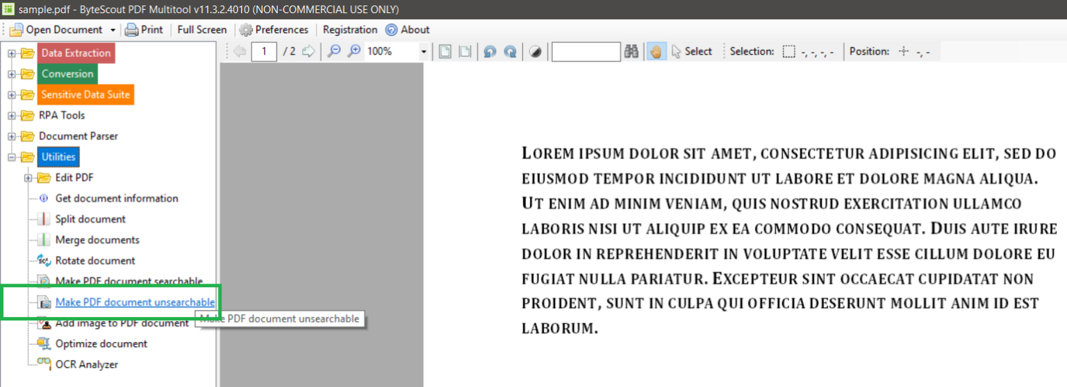How to Protect Document by Making it Unsearchable using PDF Multitool ...