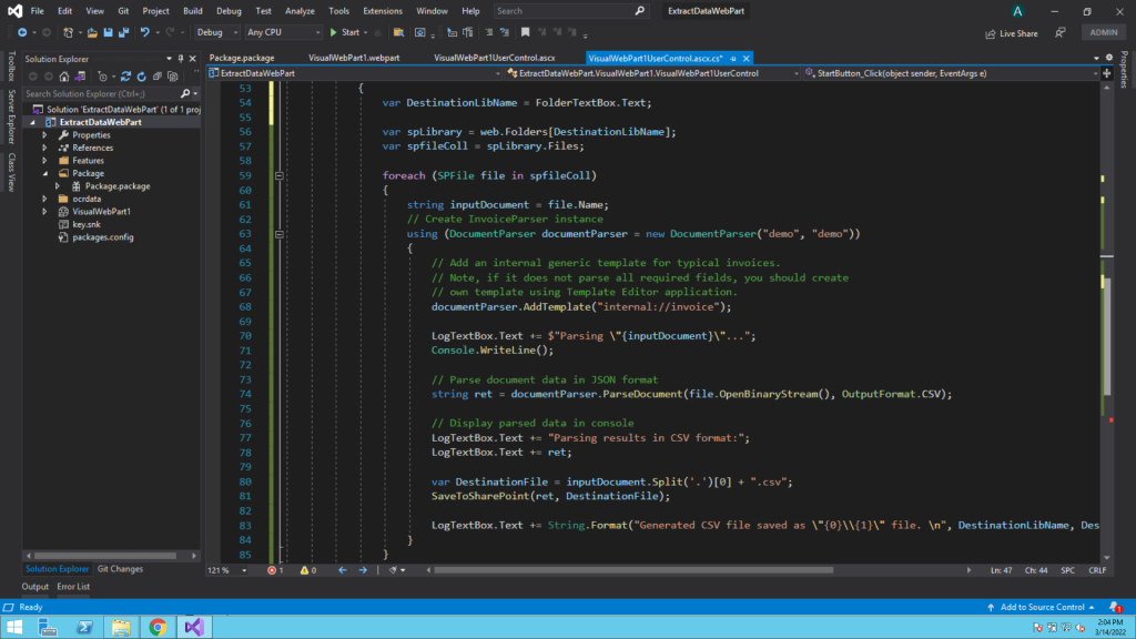 Parsing Invoice using Document Parser SDK and SharePoint - ByteScout